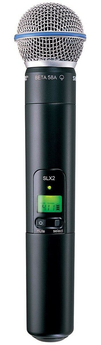 Shure SLX24/BETA58 Wireless Vocal System with Beta 58A Handheld Microphone, J3, Black | Azha ...
