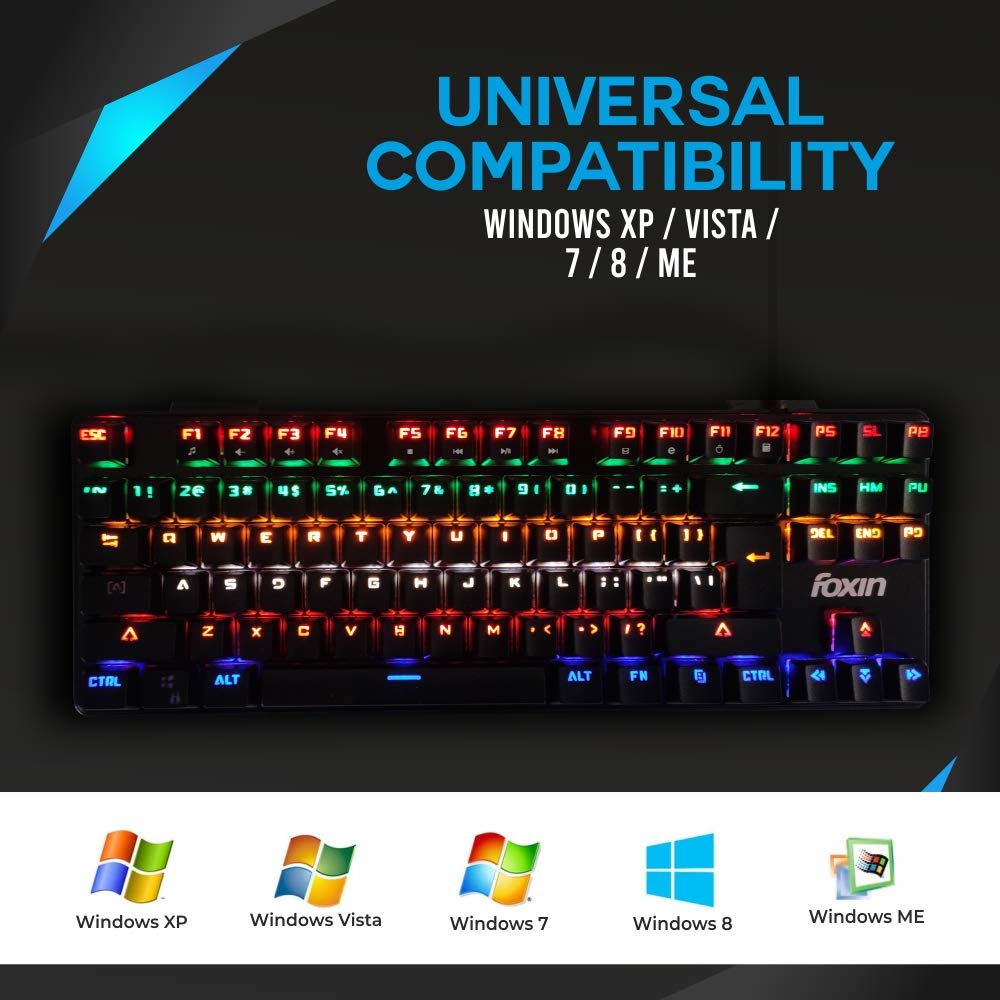 Foxin FMK-1002 RGB Backlit Semi-Mechanical Gaming Keyboard (Black ...