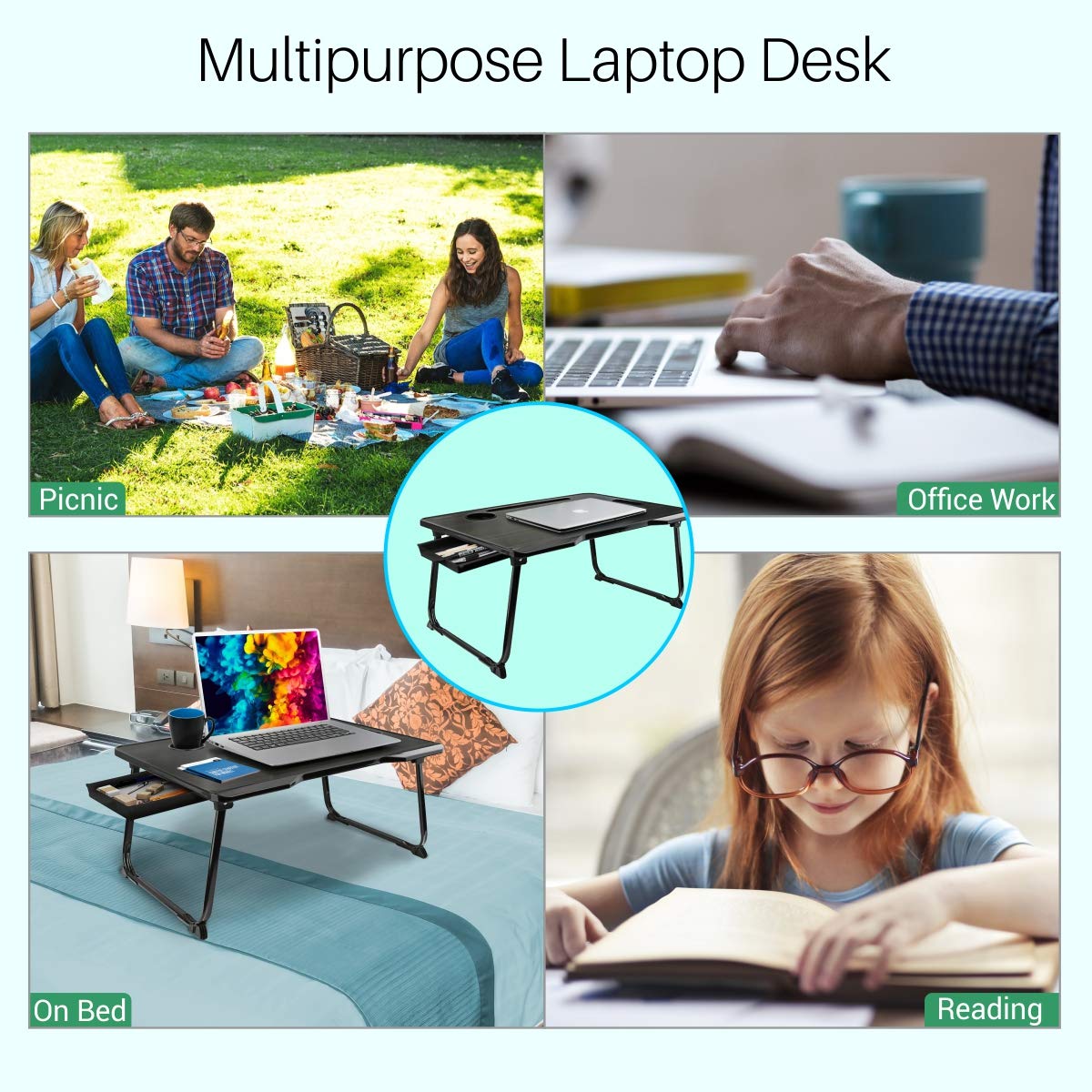 Portronics My Buddy One Plus POR-1191 Multifunctional Laptop Table ...