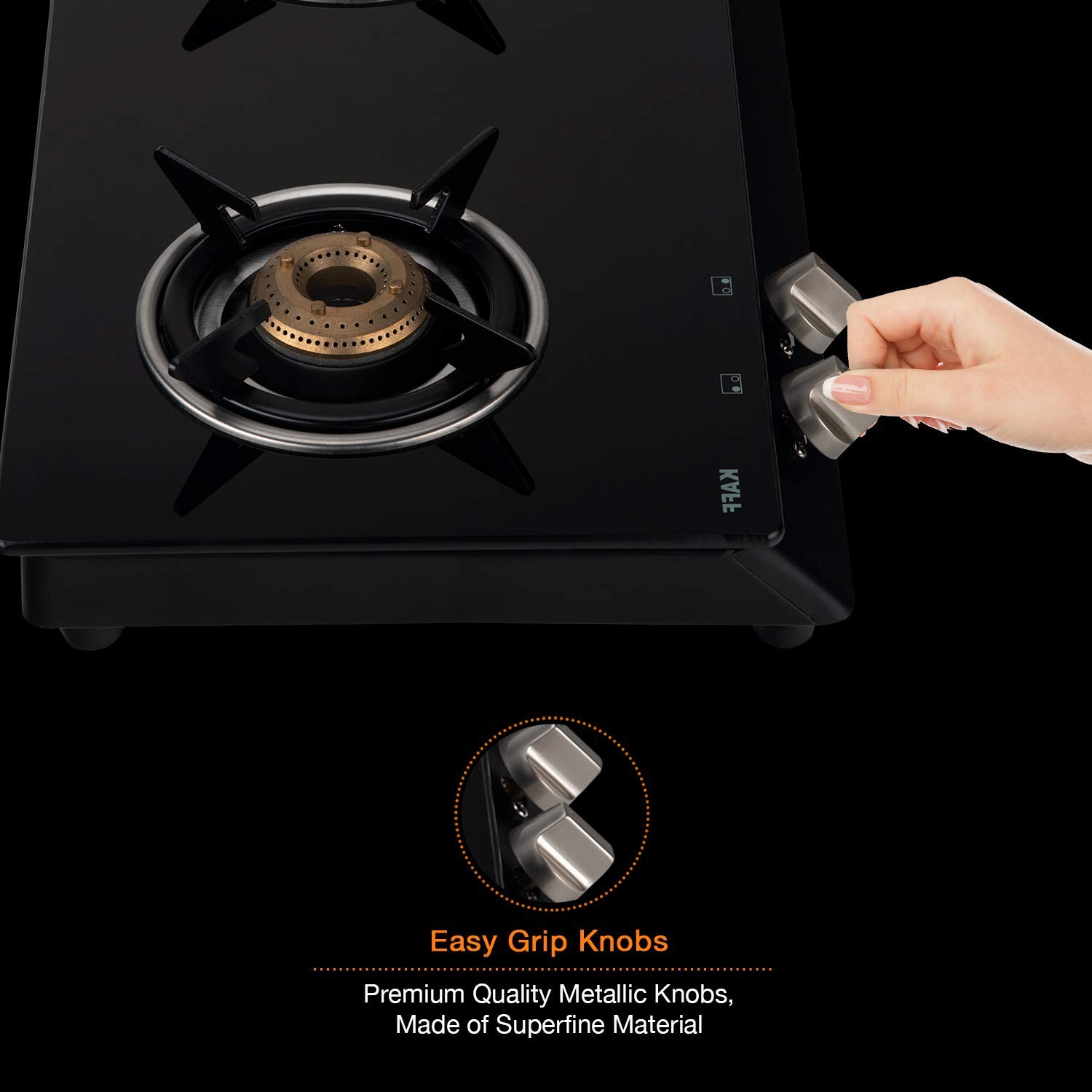 Kaff 2 Burner Cooktop Stove (Black, KC 60 2BJB) | Azha Pasa | Azha Pasa